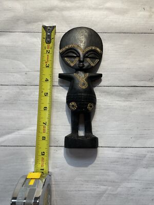 Kenyan Tribesman Ebony Hand Wood Carving 8" Figurine Statue African ...