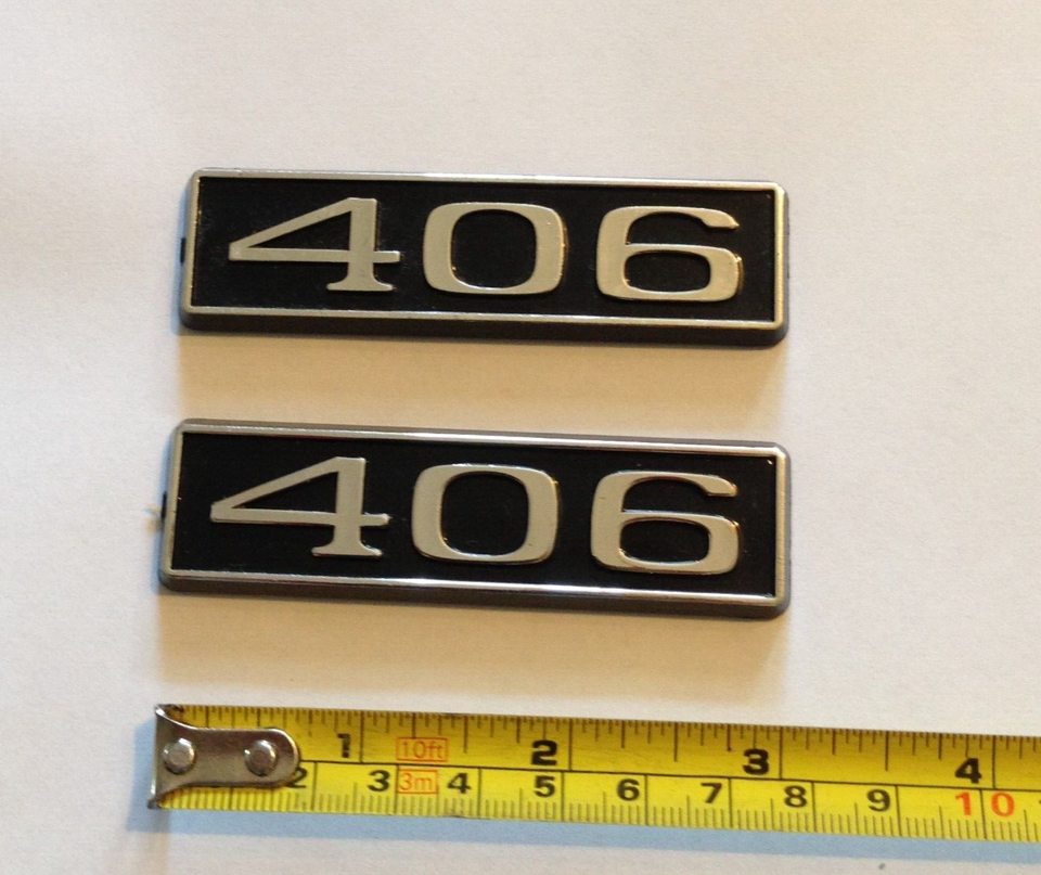 406 black plastic with chrome emblem emblems badge new | eBay
