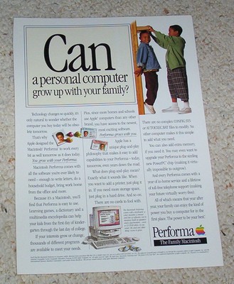 1994 print ad - Apple Performa Macintosh home computers cute little ...
