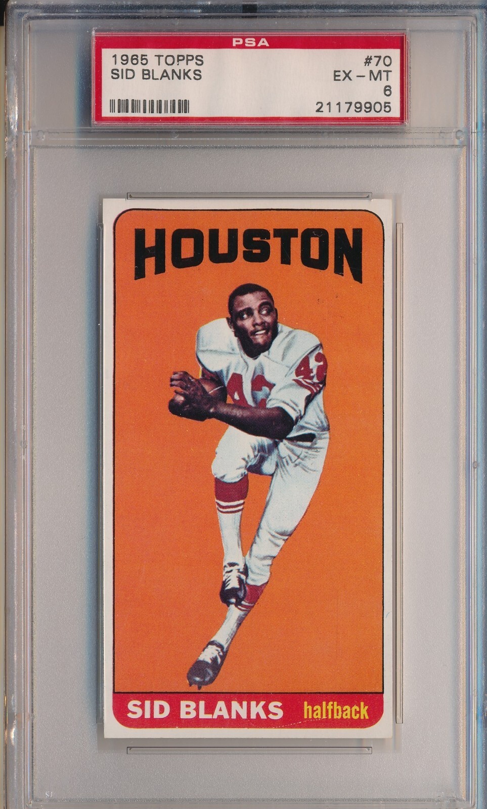 1965 TOPPS #70 SID BLANKS, SHORT PRINT - PSA 6 EX-MT (SVSC) CENTERED ...
