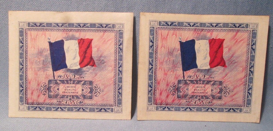 WWII US Government Issue Currency FRANCE ~ US 1944 5 and 10 Fracas ...
