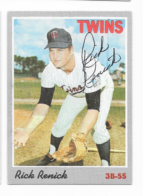 RICK RENICK 1970 TOPPS SIGNED CARD # 93 TWINS | eBay