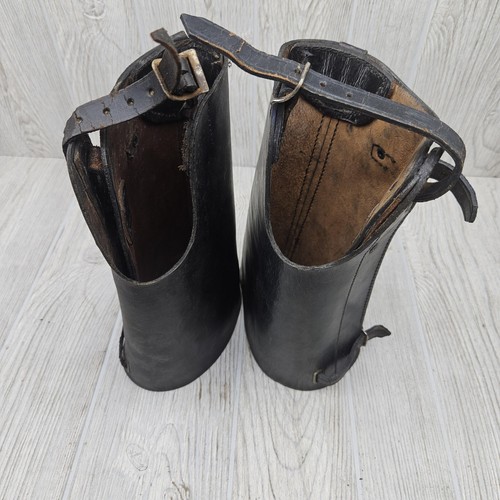 Vintage Leather Riding Boot Guards Equestrian | eBay