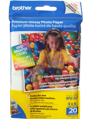 Genuine Brother Premium Glossy 4" x 6" Photo Paper - 1 Pack = 20 sheets ...