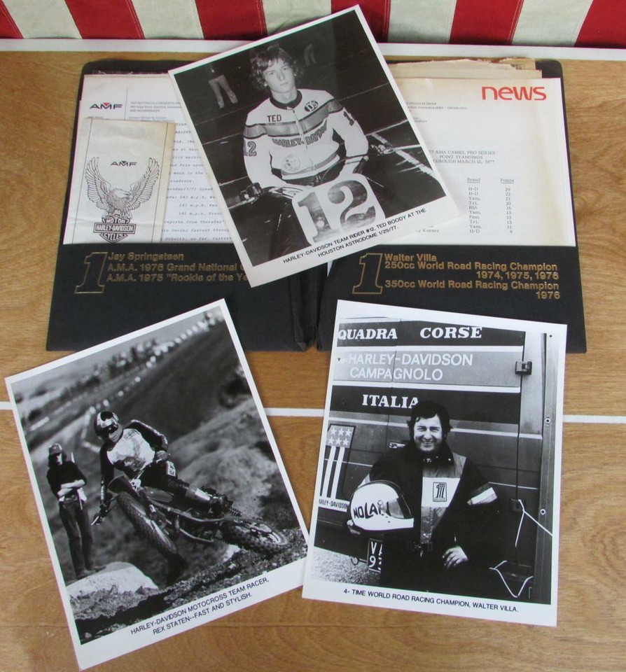 Vintage Motorcycle Memorabilia Huge Racing Lot AMA Bart Markel HD 40 ...