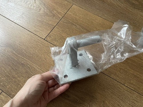 2x Galvanised Gate Hanger Hook On 4x4' Square Plate Extended Shoulder ...