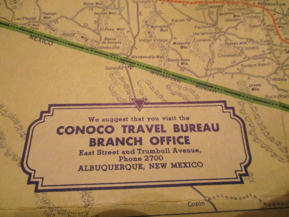 Vintage~Conoco~Travel Arizona Map~Conoco Travel Bureau~1930's | eBay