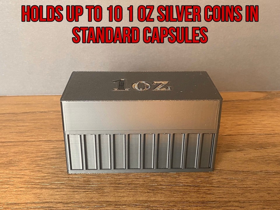 silver storage box/container holds 1oz silver coins/rounds in standard ...