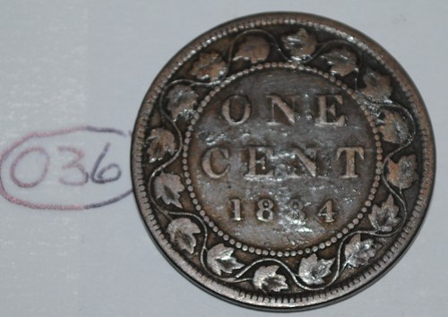 Canada 1884 1 Large cent Canadian one Victoria Penny coin Lot #O36 | eBay