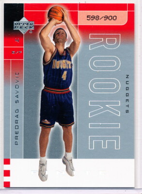 2002-03 UPPER DECK FINITE #204 PREDRAG SAVOVIC RC 598/900 - DENVER ...