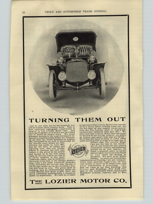 1906 PAPER AD Lozier Motor Co New York City Regiment Armory Car Auto ...
