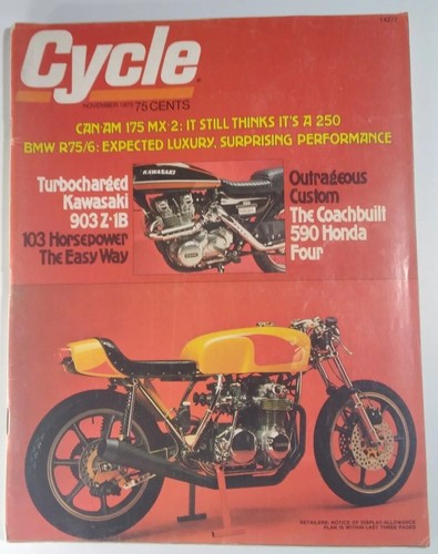 Cycle Magazine Vtg 1975 Honda Coachbuilt Kawasaki BMW Can-Am Laguna ...