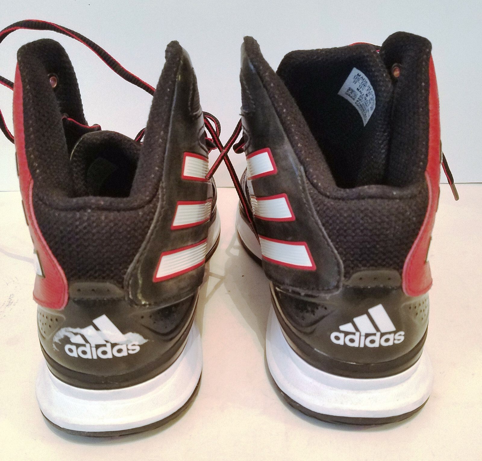 Red & Black Adidas Basketball Shoes - Size 13 - Gem