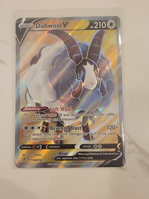 Dubwool V 188/192 Rebel Clash Full Art Ultra Rare Pokemon Card M/NM TCG ...