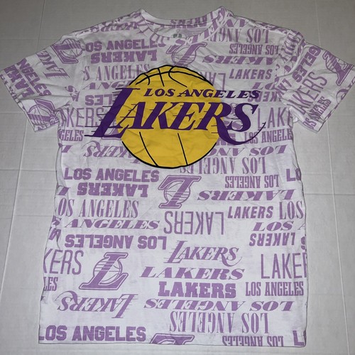 New Official NBA Los Angeles Lakers Different Logos Fonts Shirt Small ...