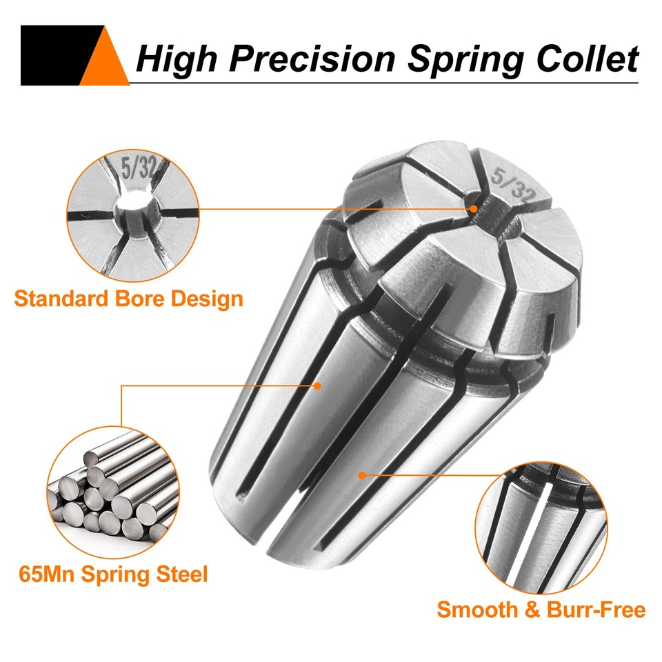 ER16 5/32" Spring Collet 65Mn Spring Steel for CNC Engraving Milling ...