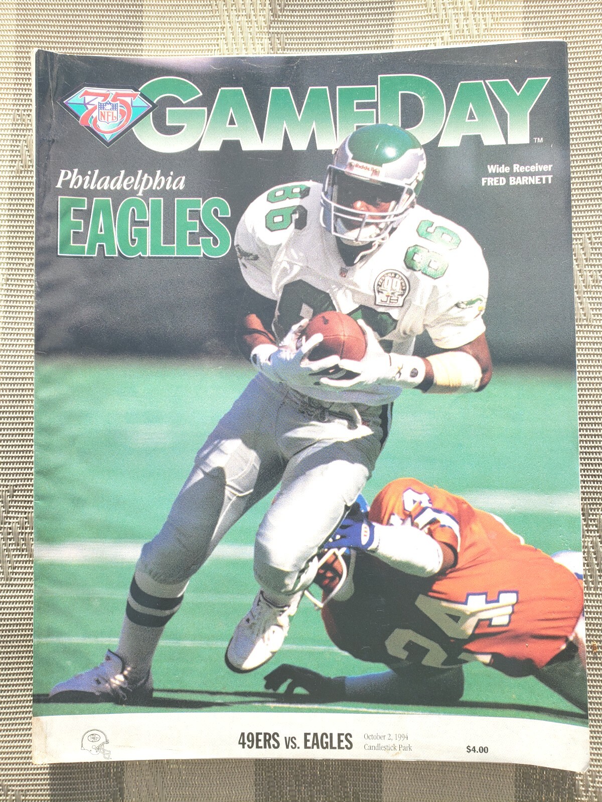 Gameday Magazine October 2, 1994 Philadelphia Eagles at San Francisco ...