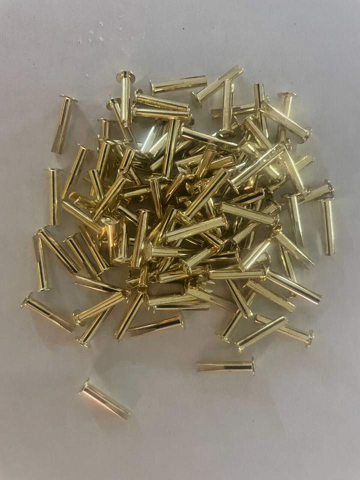 25 ~ 1/8" diameter x 5/8" long x 7/32 head diameter Brass plated split ...