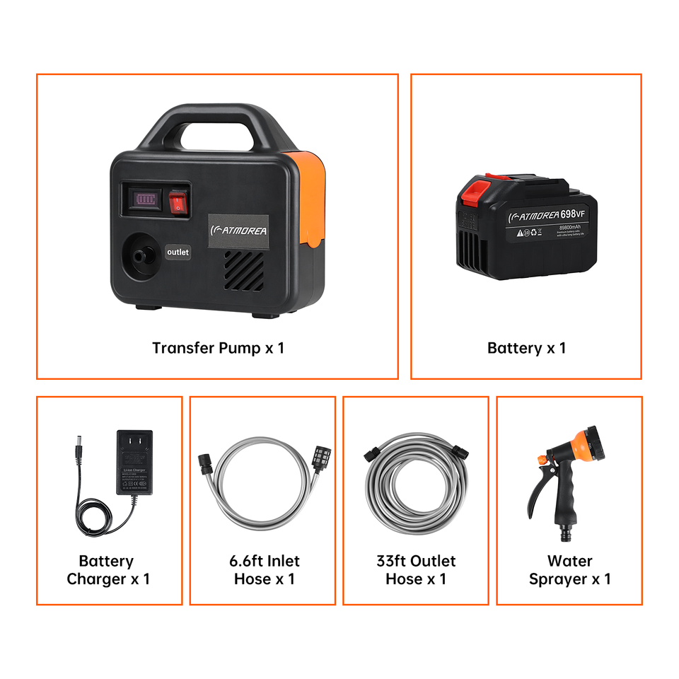 Dual Power 200GPH Portable Electric Utility Pump Cordless Water ...