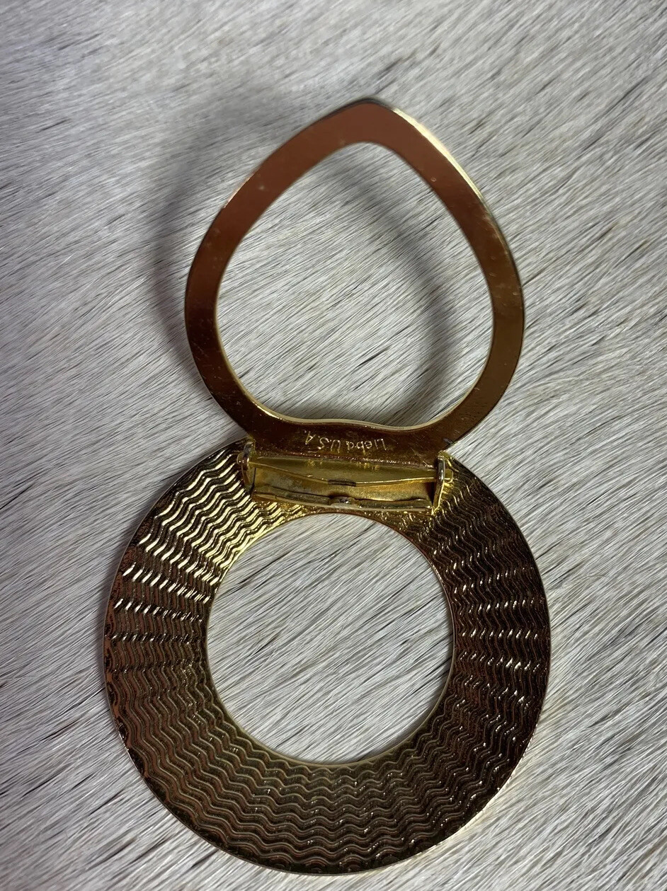 Vintage Lieba USA Round Gold Tone Dress Scarf Clip Laser Cut Classic | eBay