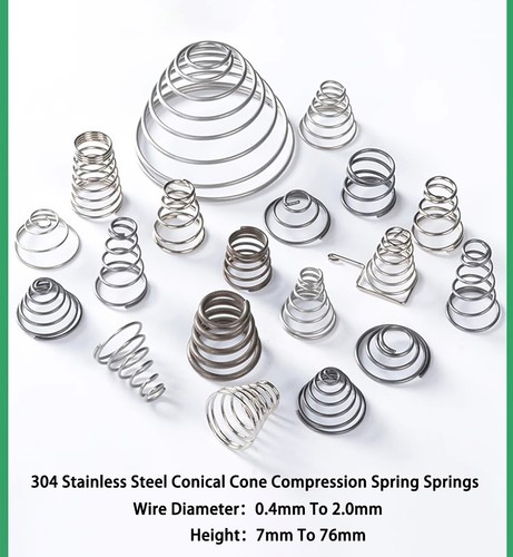 Wire Dia 0.4mm-2mm 304 Stainless Steel Conical Cone Compression Spring ...