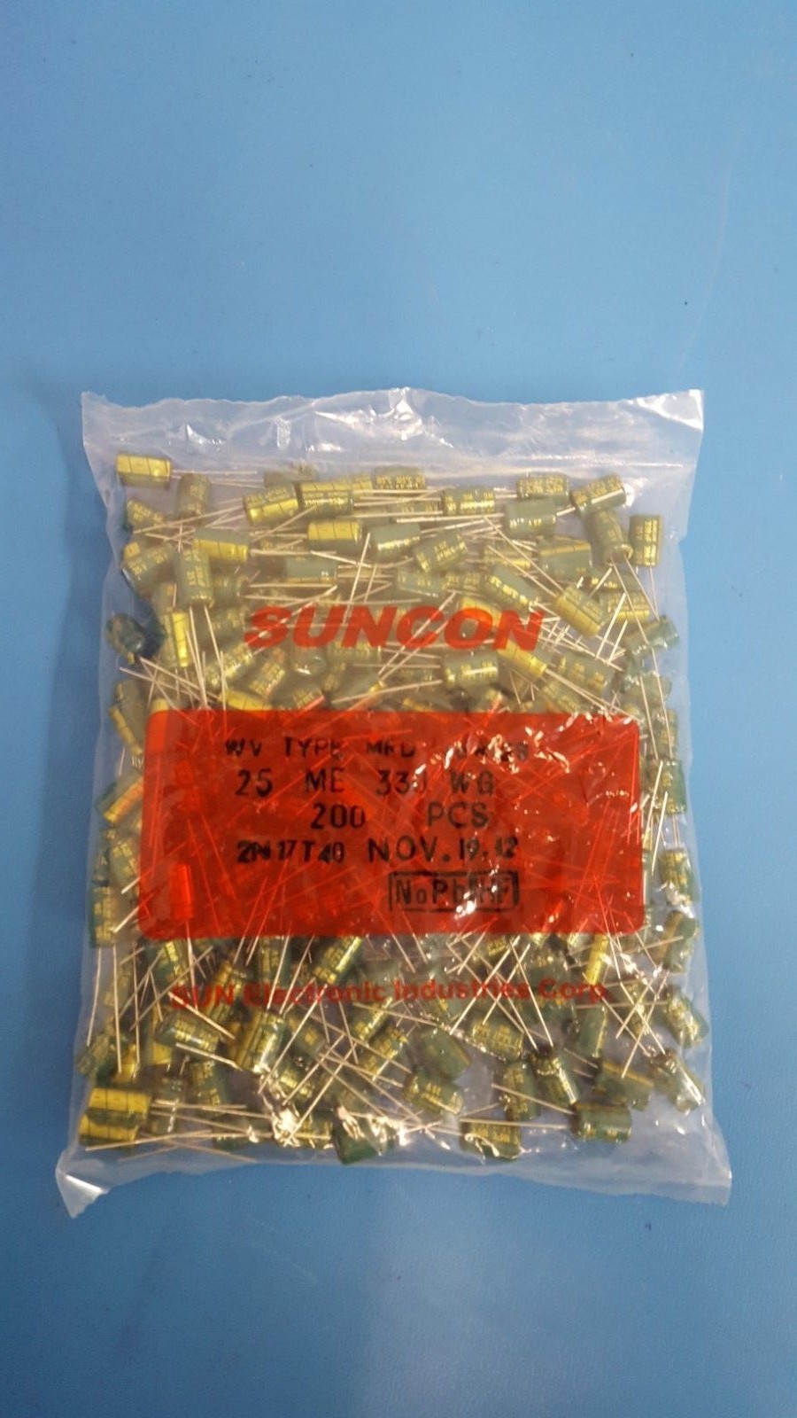 200 pcs , Capacitor Electrolytic, 330uf, 330mf, 25V, 8x11.5mm SUNCON ...