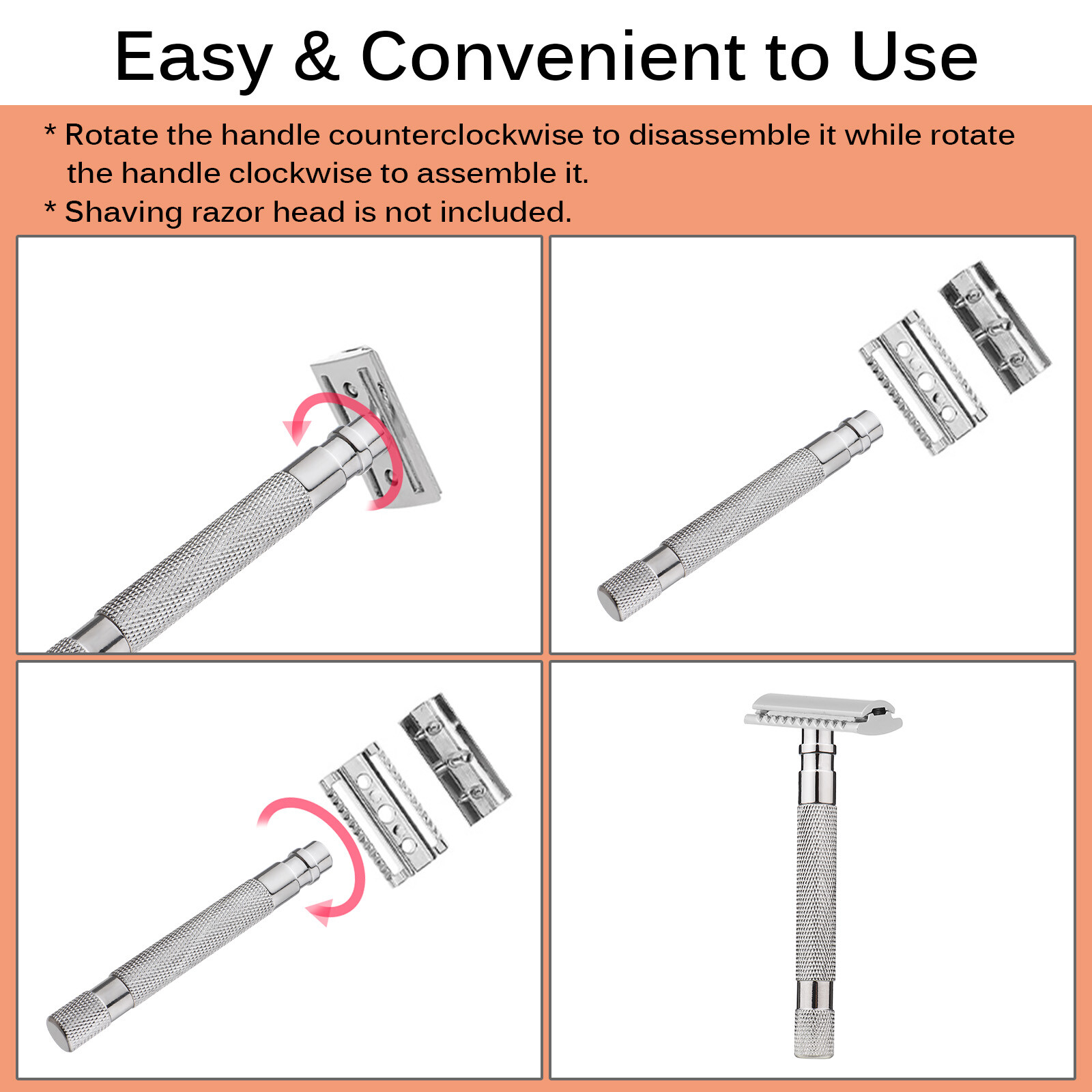 Shaving Handle for Double Shaving Stainless Steel Safety Beard U4M4 | eBay