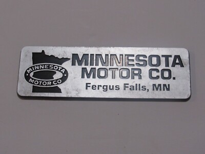 Vintage Minnesota Motor Co. Fergus Falls Minnesota Plastic Dealer Badge ...