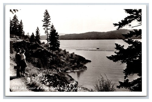 RPPC Lake View From Coeur d'Alene Idaho ID Ross Hall Photo H-125 ...