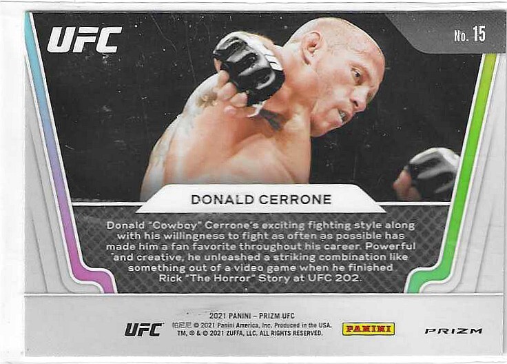 Donald Cerrone UFC Knockout Artist Green Prism 2021 (7215) | eBay