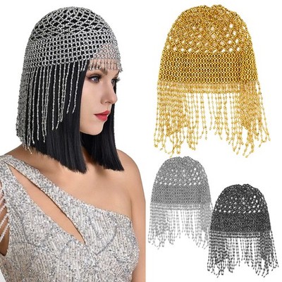 Beaded Flapper Cap Headpiece Vintage Style Roaring 20s Head Jewelry ...