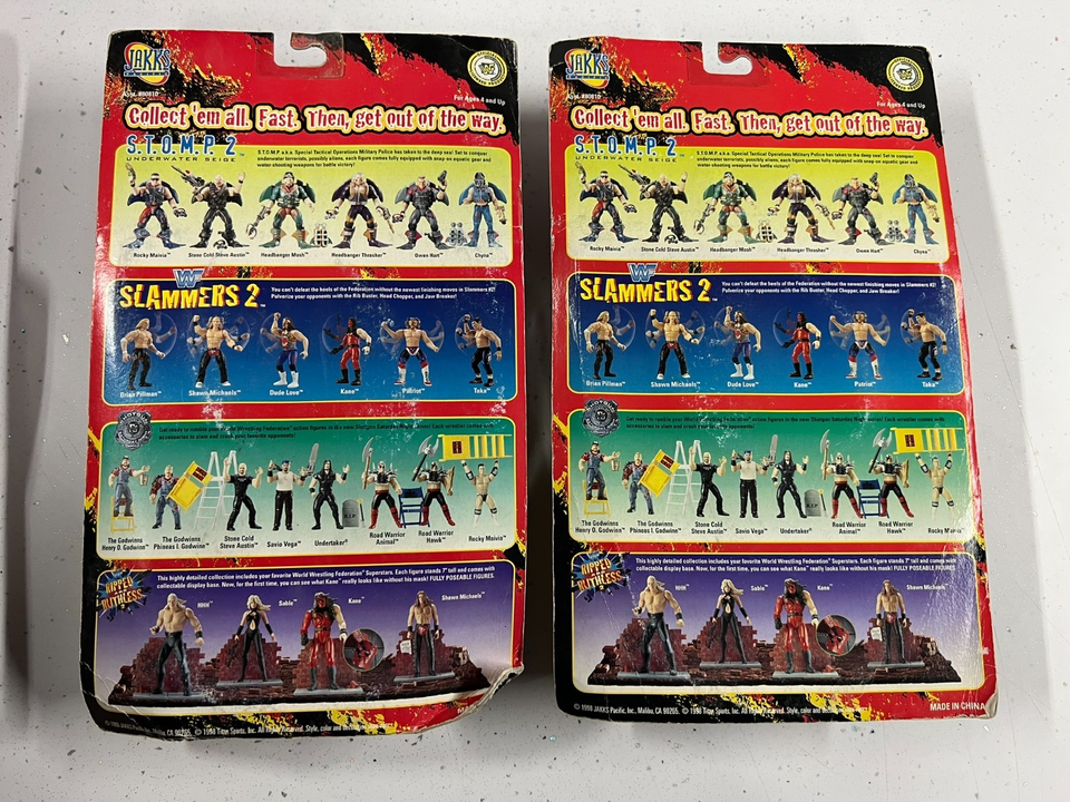 WWE WWF Jakks Pacific Headbangers Mosh & Thrasher Retro Action Figures ...