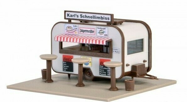 HO Scale Vollmer 45135 Fast Food Concession Trailer Model Building Kit ...