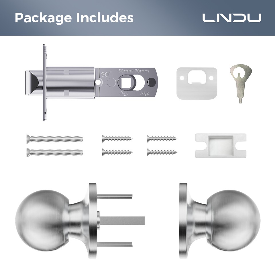 LNDU Fingerprint Keypad Smart Door Lock Handle Set＆Keypad Deadbolt ...