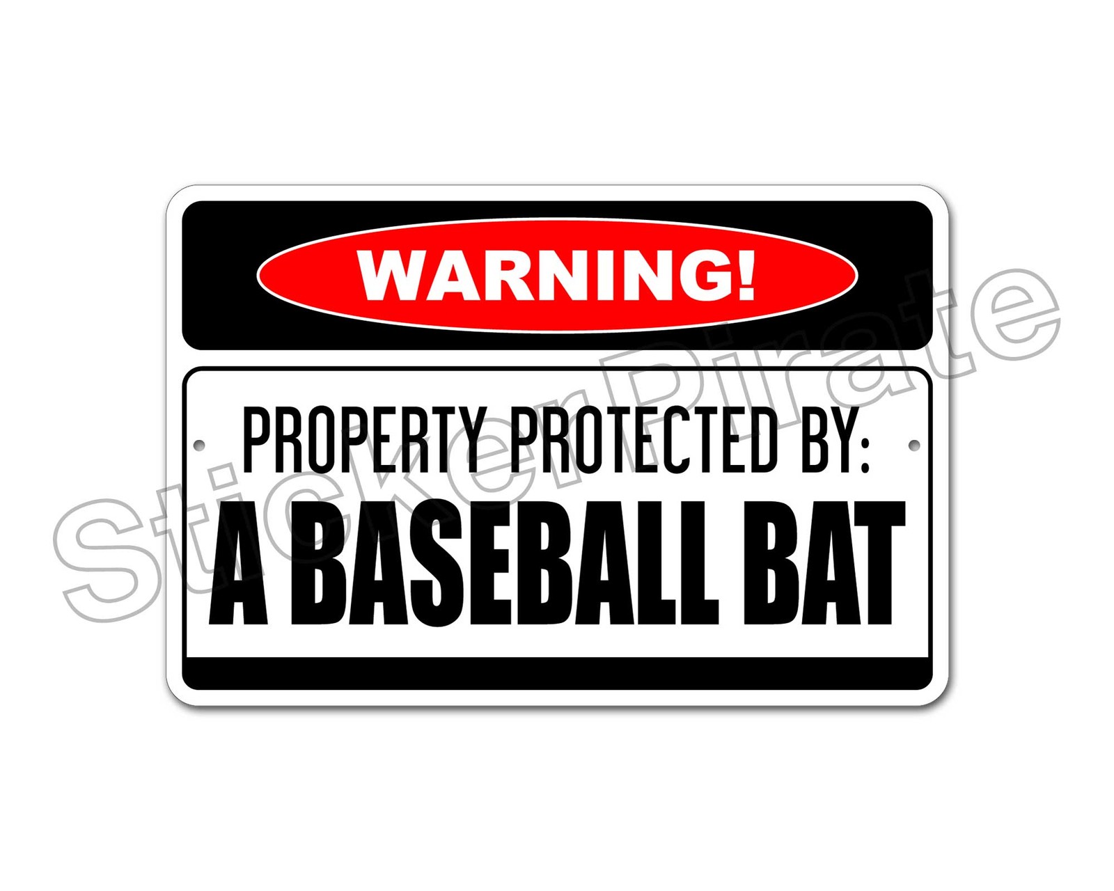 *Aluminum* Property Protected By A Baseball Bat 8" x 12" Metal Novelty ...