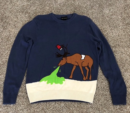 Alex Jones Men's Sweater Deer Snow Red Solo Cup~M | eBay