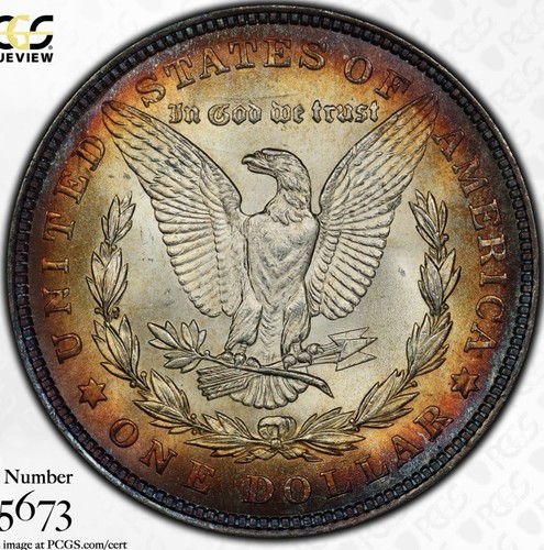 1921 MS64+ Color Toned Morgan Dollar Tough Rare Plus PCGS Trueview Gold ...