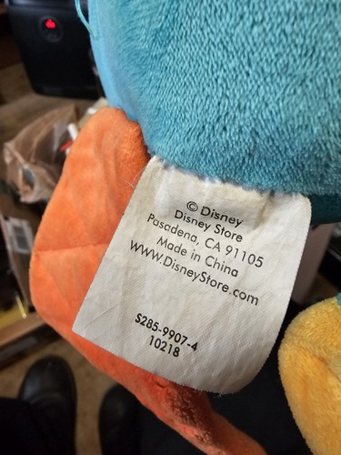 DISNEY Store Stuffed Animal MC PERRY Secret Agent PLATYPUS Plush Toy | eBay