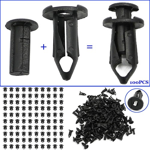 100*-Plastic-Fastener 8mm Push Pin Rivet ATV Fairing Body Fender ...