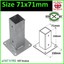 Heavy Duty Galvanised Bolt Down SQUARE POST Fence Foot Base Support 51 ...