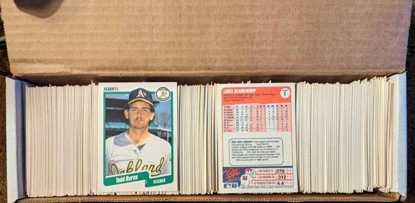 1990 Fleer Baseball Complete Set 1-660 Mint Sosa Griffey +++ Hand ...