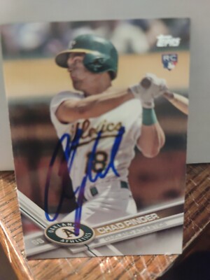 Chad Pinder Autographed 2017 Topps Signed Baseball Card #146 Oakland ...