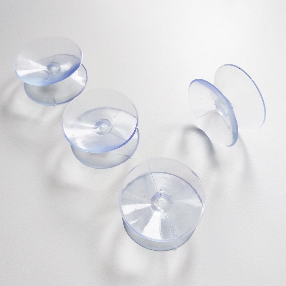20, 30, 35mm Double Sided Suction Cups Clear Plastic Rubber Window ...