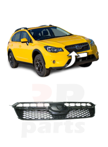 FOR SUBARU XV 11-15 NEW FRONT BUMPER CENTER GRILLE BLACK NO CHROME TRIM ...
