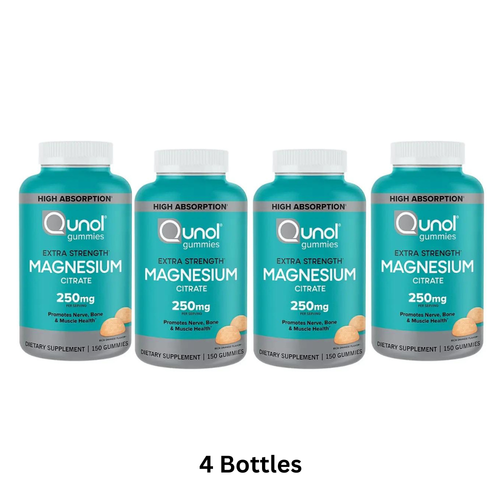 Qunol Extra Strength Magnesium Citrate High Absorption Gummies (250 mg ...