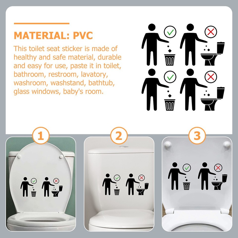 2 Sheets Restroom Signs Sticker Toilet Flushing Warning Stickers | eBay ...