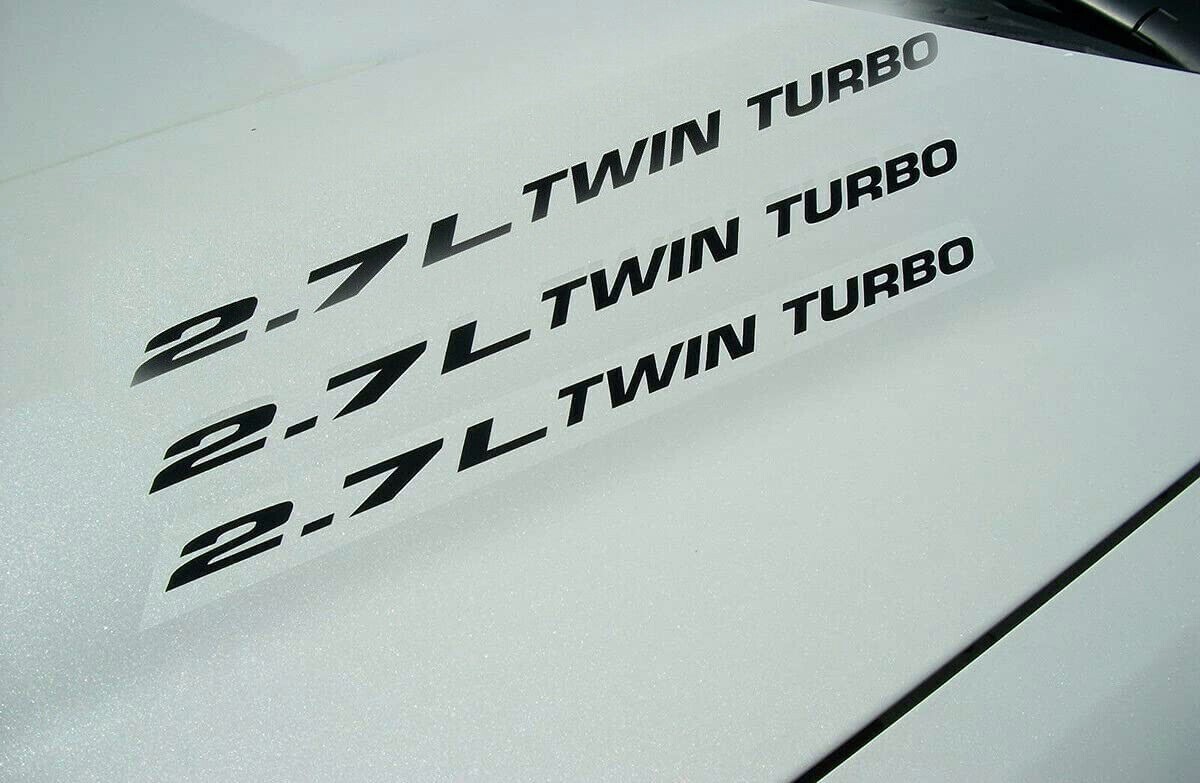 Three Pc 2.7L Twin Turbo Hood Vinyl Decal Sticker Compatible with ...