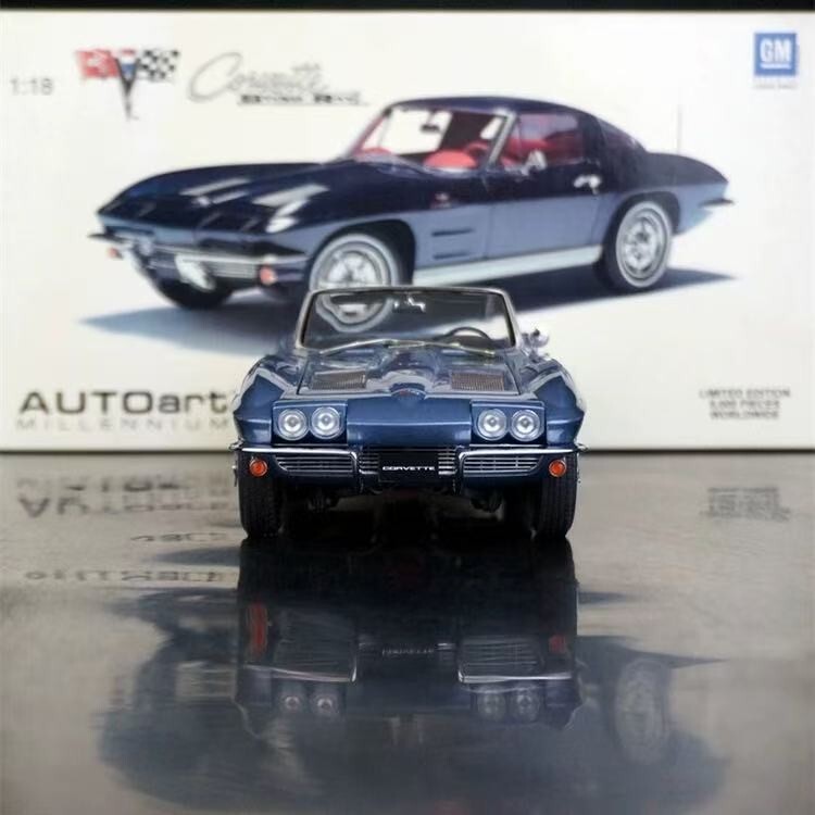 *RARE* Autoart 1/18 1963 Chevrolet Chevy Corvette C2 Convertible Silver ...