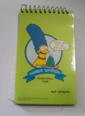 Collectible Marge Simpson Wire-Bound Memo Book | 1990 Twentieth Century ...