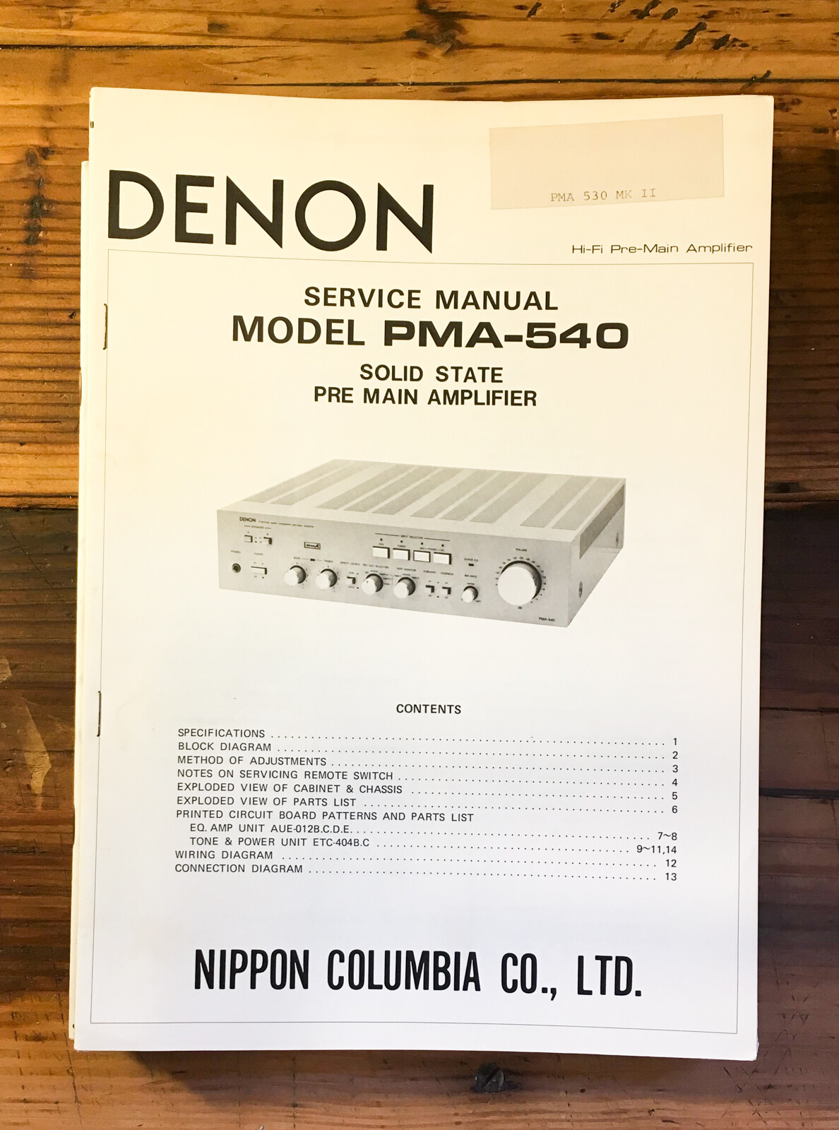 Denon PMA-540 Preamp / Preamplifier Service Manual *Original* | eBay